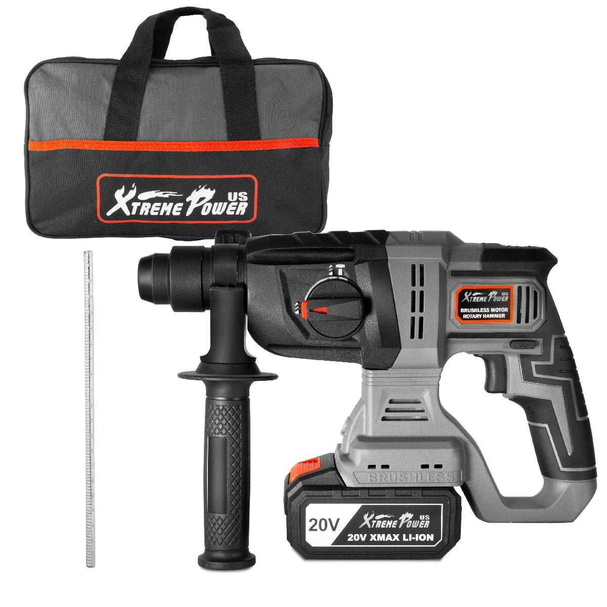 XtremepowerUS 20V Max SDS-Plus Rotary Hammer Drill Brushless 4.0Ah Lit