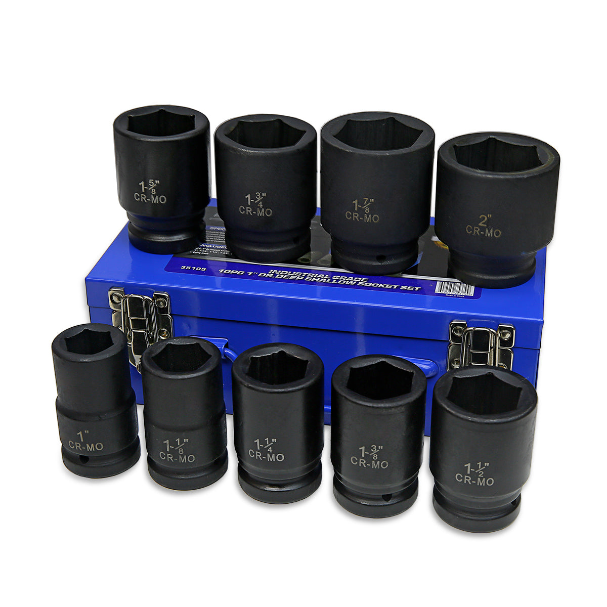Stark USA 10 Pieces 1" DR Drive Jumbo Deep Impact Sockets Set cr-mo Wi ...