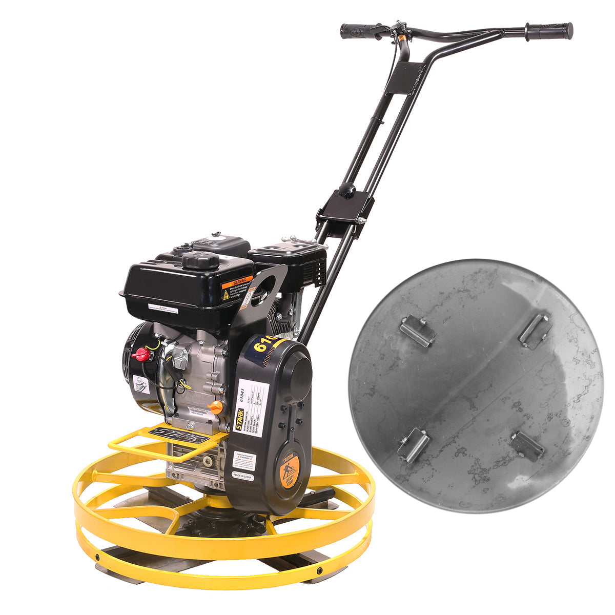 Stark USA 6.5HP Walk-Behind Cement Trowel 22" Float Pan Blade 196cc Ga ...