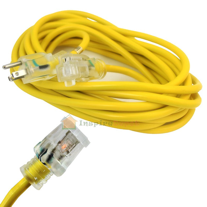 XtremepowerUS 25ft 12/3 gauge Electric Extension Power Cord Cable Indo