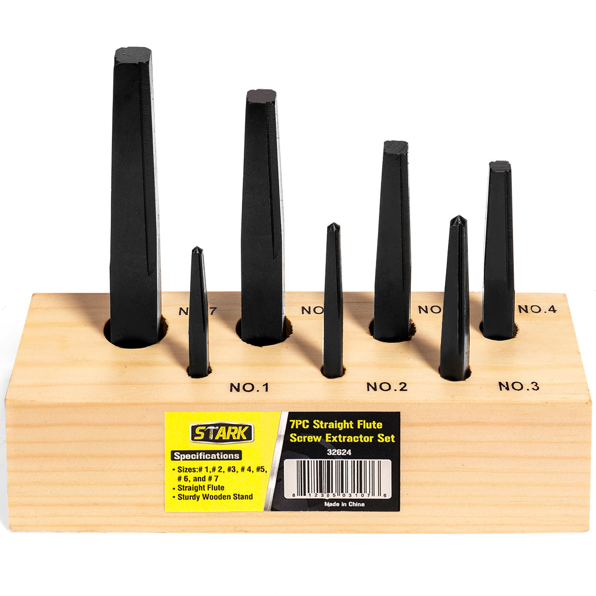 7PC Square Easy Out Set Round Screw Extractor Damaged Stripped Screw W ...